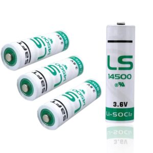 ls14500 lithium-thionyl chloride 2600mah lithium battery compatible with saft ls14500 (pack of 4)