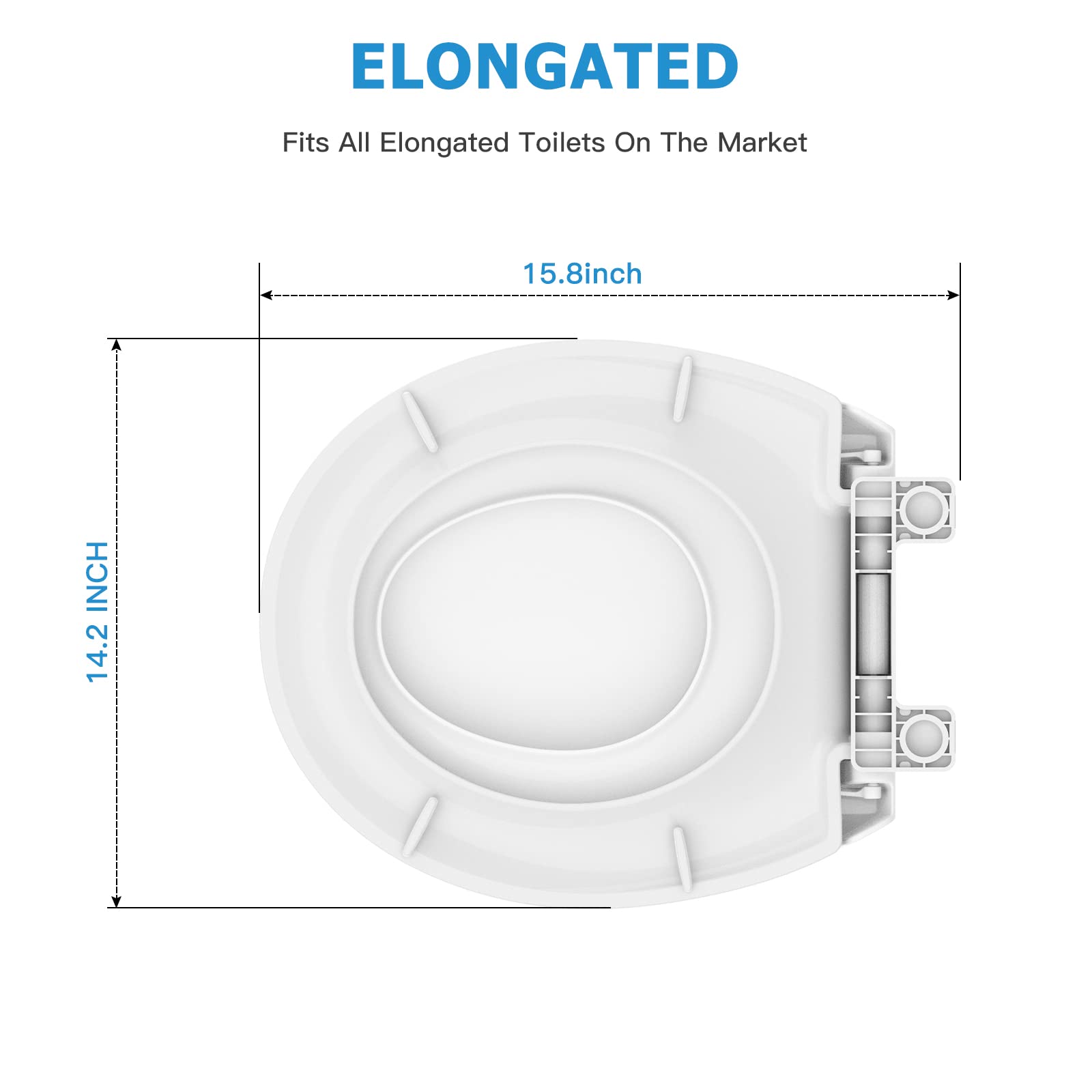 Round Toilet Seat with Built in Potty Training Seat, Potty Training Toilet Seat for Toddlers, Magnetic Kids Seat and Cover, Slow Close and Never Loosen, Fits both Adult and Child, White Round