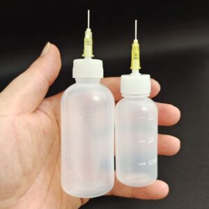 NANSHINE 12pcs 30ml(1oz) Precision Tip Applicator Bottle Needle Tip Glue Bottles Squeeze Plastic Bottles,Dispensing Needle Precisely Delivery Grease,Oil Dispensing,Liquid Glue and Ink