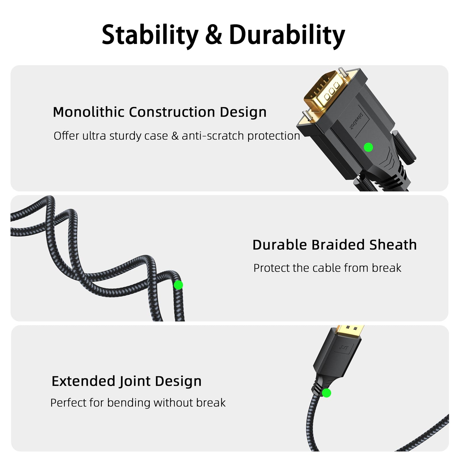 DteeDck HDMI to VGA Cable 3ft, HDMI-to-VGA Male to Male Active Converter Connector Cord for Monitor Projector HDTV Laptop Desktop...