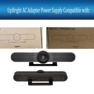 UpBright 12V AC/DC Adapter Compatible with Logitech Meetup 960-001101 V-R0007 860-000525 960-001201 Meet up HD Video Audio Conferencing System Camera logi DSA-18CB-12FCA120150 Power Supply Charger PSU