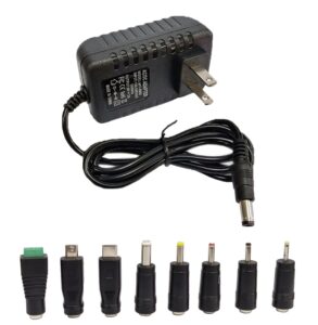 mtytot 9v 2000ma 18w power supply adapter 100-240v ac to dc 9volt 2a transformers switching power supply with 8tips 5.5x2.5mm 4.0x1.7mm 3.5x1.35mm 3.0x1.1mm 2.5x0.7mm micro-usb type-c