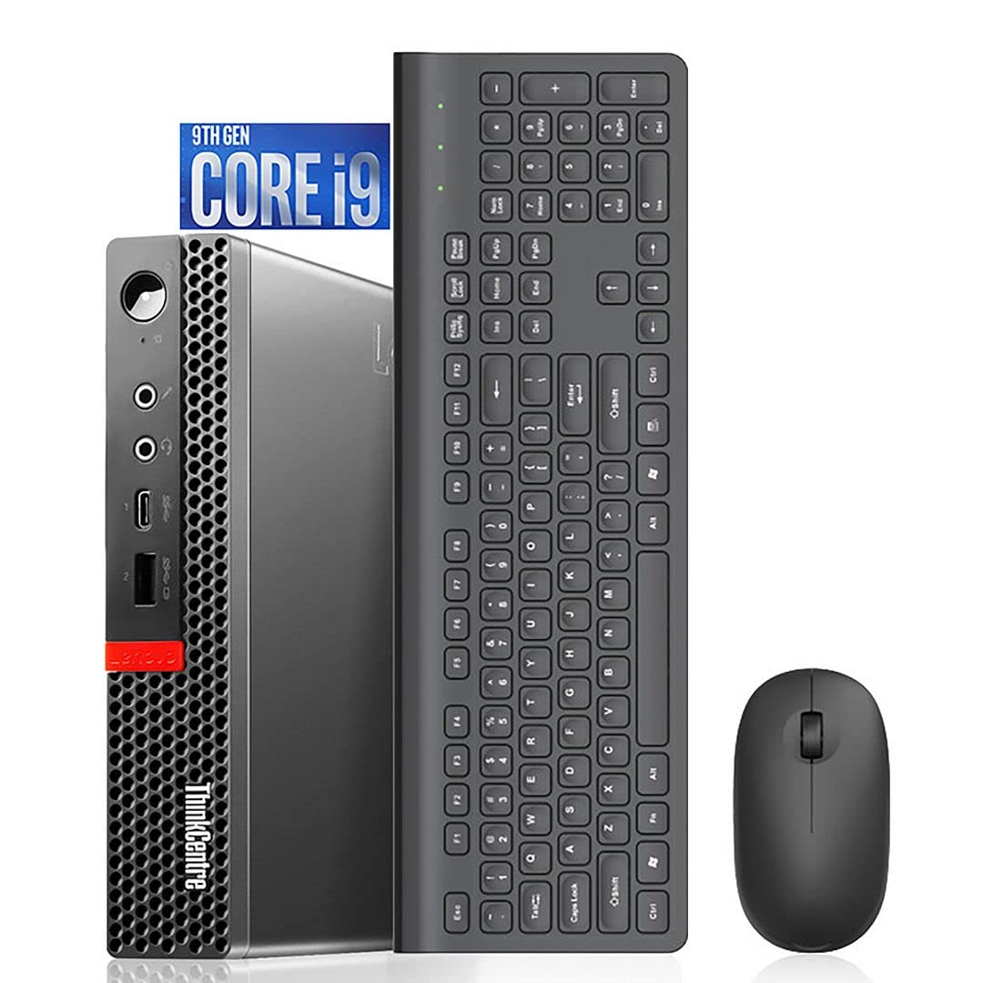 Lenovo Mini PC i9, Windows 11 Desktop Computer, 32GB DDR4 RAM, New 1TB NVMe SSD + 1TB SSD, Built-in AX210 Wi-Fi 6E, HDMI, DP, Micro Tiny HTPC (Renewed)