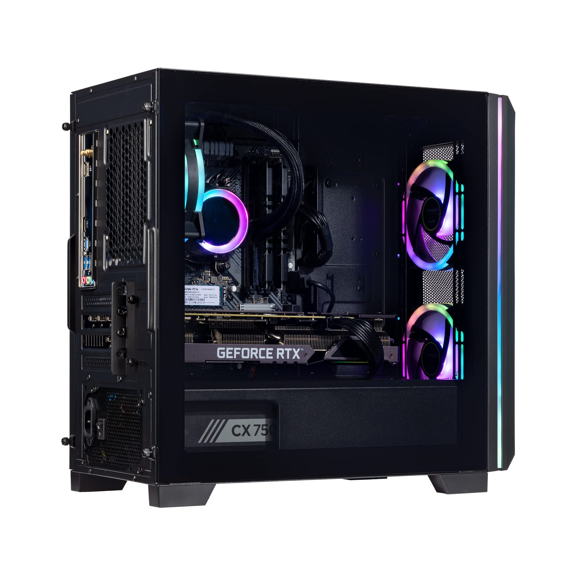 Velztorm Mini Pilum CTO Gaming Desktop PC (AMD Ryzen 7-5700X 8-Core, GeForce GTX 1050 Ti, 32GB DDR4, 512GB PCIe SSD + 2TB HDD (3.5), 120mm AIO, RGB Fans, 750W PSU, WiFi 5, BT, Win10P) VELZ0058