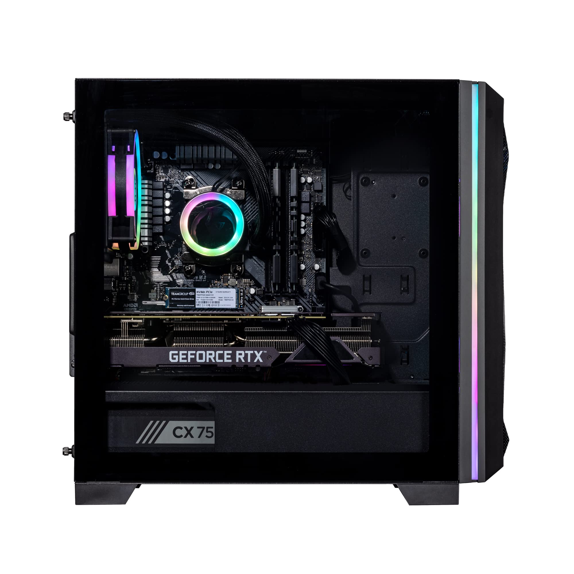 Velztorm Mini Pilum CTO Gaming Desktop PC (AMD Ryzen 7-5700X 8-Core, GeForce RTX 3070, 16GB DDR4, 1TB PCIe SSD + 1TB HDD (3.5), 120mm AIO, RGB Fans, 750W PSU, WiFi 5, BT, Win10H) VELZ0058