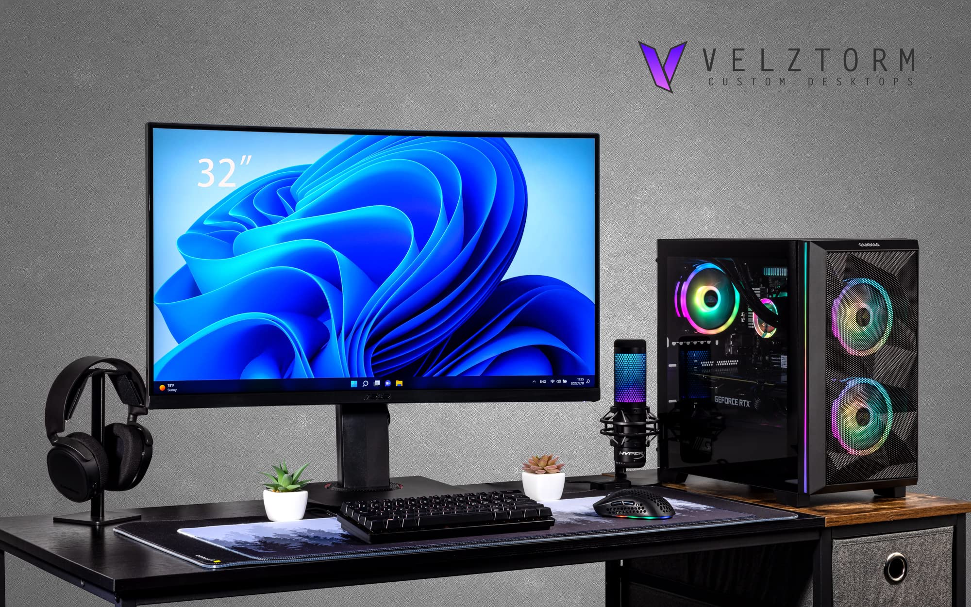 Velztorm Mini Pilum CTO Gaming Desktop PC (AMD Ryzen 7-5700X 8-Core, GeForce RTX 3070, 32GB DDR4, 512GB PCIe SSD + 2TB HDD (3.5), 120mm AIO, RGB Fans, 750W PSU, WiFi 5, BT, Win11P) VELZ0058