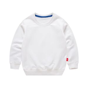 hdlexd unisex toddler kids long sleeve thin pullover sweatshirt boys girls cotton crewneck solid sport t-shirt tops blouse white 12 months