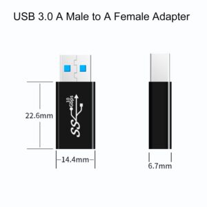 AreMe 3 Pack USB 3.0 Adapter, USB-A Male to Female, Male to Male and Female to Female Extension Coupler Converter Extender Connector