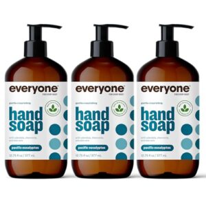 everyone liquid hand soap, 12.75 ounce (pack of 3), pacific eucalyptus, plant-based cleanser with pure essential oils