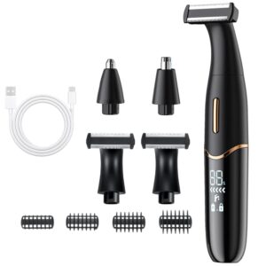 kwaii rechargeable body grooming set,beard trimmer for men,eyebrow trimmer, ear and nose hair trimmer for men and women,hair trimmers clipper professional painless facial body bikini trimmer