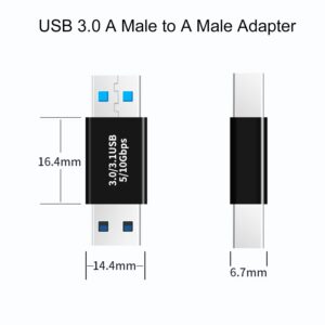 AreMe 3 Pack USB 3.0 Adapter, USB-A Male to Female, Male to Male and Female to Female Extension Coupler Converter Extender Connector