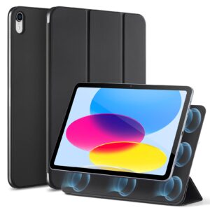 esr for ipad 10th generation case, ipad 10th folio case (2022, 10.9 inch), convenient magnetic attachment, two-way trifold stand, lightweight protection, rebound series, black