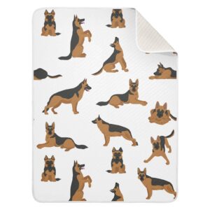 swaddle blanket german shepherd dogs cotton blanket for infants, receiving blanket, lightweight soft swaddling blanket for crib, stroller, nursery blankets, 30x40 in