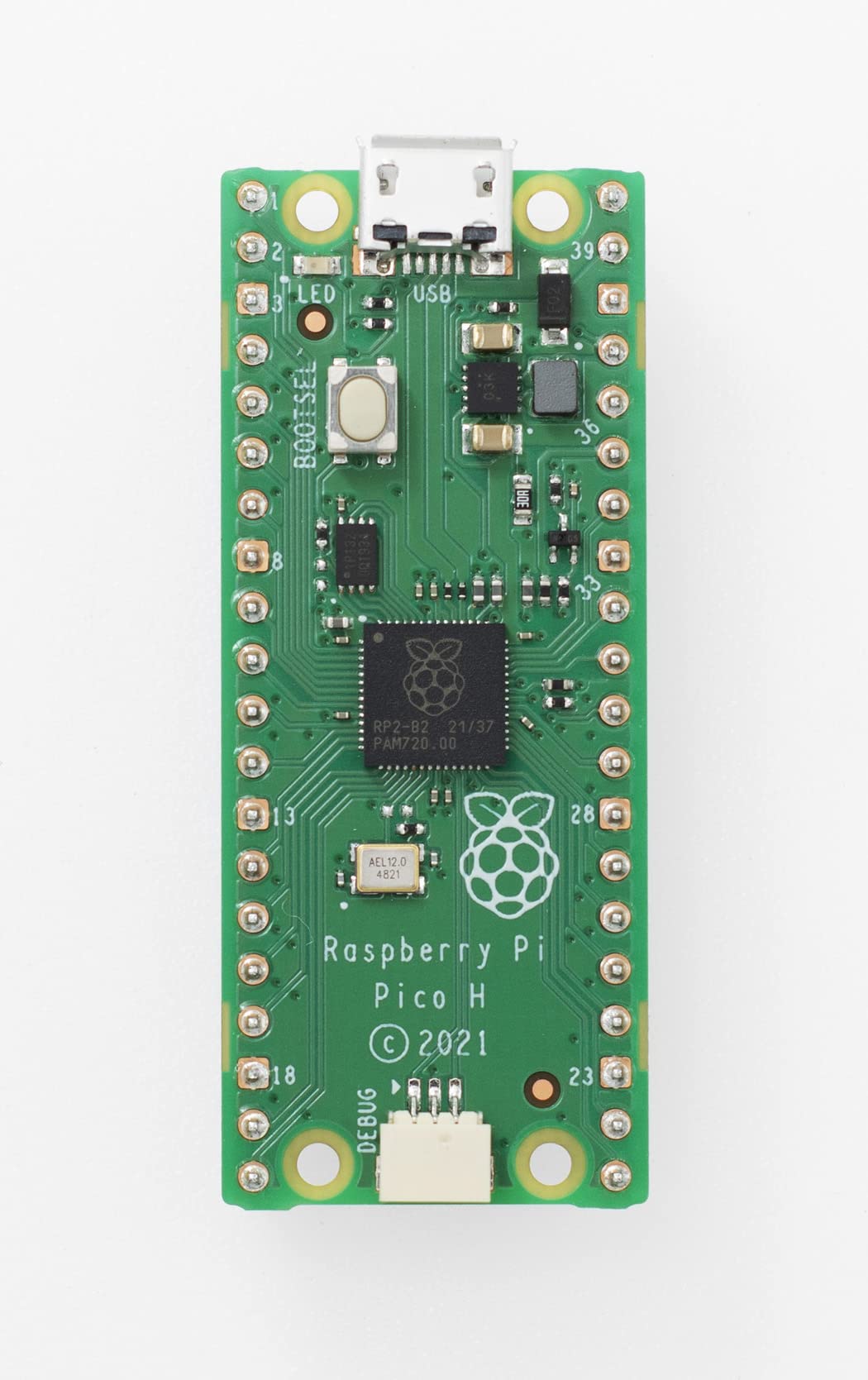 Coolwell Raspberry Pi Pico H Microcontroller Tiny Size Fast Board, Based On Official RP2040 Dual-Core Arm Cortex Processor,Configurable Pin Function