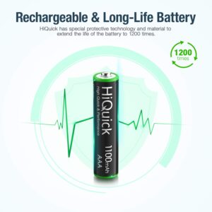 HiQuick 8 Bay Smart Battery Charger with 4AA and 4AAA Battery + 16 Pack AAA Rechargeable Batteries