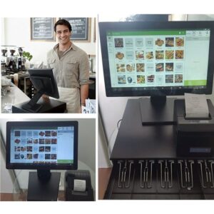 17 Inch Touch Screen Monitor Capacitive Multi-Touch Monitor with Multi-Position POS Stand for Office, POS, Retail, Restaurant, Bar, Gym, Warehouse