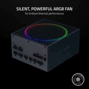 Razer Katana Power Supply aRGB PSU: Silent, Powerful aRGB 140mm PWM Fan - Chroma aRGB - Modular by Design - 80 Plus Platinum Rated - Zero RPM Mode - 850W