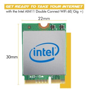 Intel AX411 WiFi 6E Adapter | Tri-Band Wireless | Up to 3.0 Gbps | CNVio2 M.2 Format for PCs | Bluetooth 5.3 Support | For Intel 12th Gen and Newer CPUs, Windows 10/11, Linux | AX411NGW (AX411)