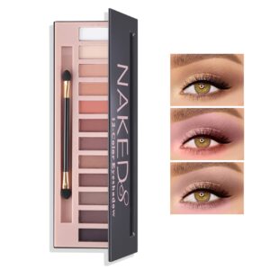 bkpplzp matte 12 colors makeup naked eyeshadow palette,nude matte eyeshadow palette,natural pigment eye shadow pallete set long lasting & waterproof smokey eye professional beauty makeup kit