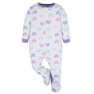 Onesies Brand Baby Girl's 4-Pack Sleep 'N Play Footies Multi Pack, Rainbows, Newborn