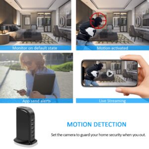 Newwings Home Security Camera with USB Hub Charger, 1080p WiFi Surveillance Camera with Motion Detection, Nanny Cam for Home and Office