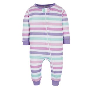 Onesies Brand Baby Girl's 3-Pack Snug Fit One-Piece Cotton Pajamas, Rainbows, 12 Months