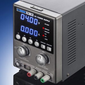 X-Tronic PX-70 Linear Variable Bench DC Power Supply 30V 5A Range • Memory Recall, Lock/Unlock Func • 5 Protection Modes • USB Output • Precise Rotary Encoder Adjustments • 3 Sets of Dependable Leads