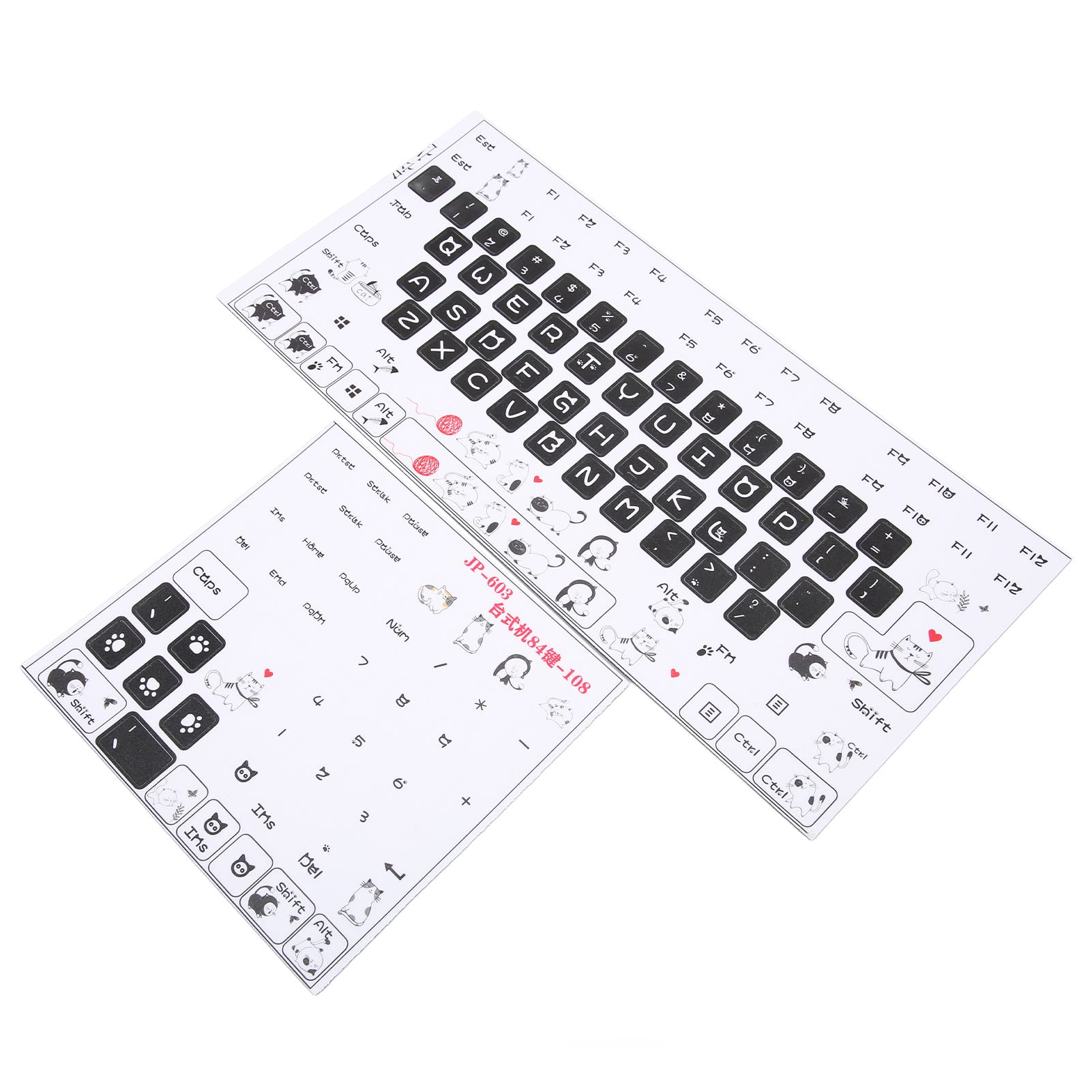 Hilitand Universal Desktop Computer Keyboard Sticker for 84 to 108 Key Keyboard,JP-603 PVC Frosted DIY Mechanical Keyboard Sticker,Gaming Keyboard Keycap Sticker