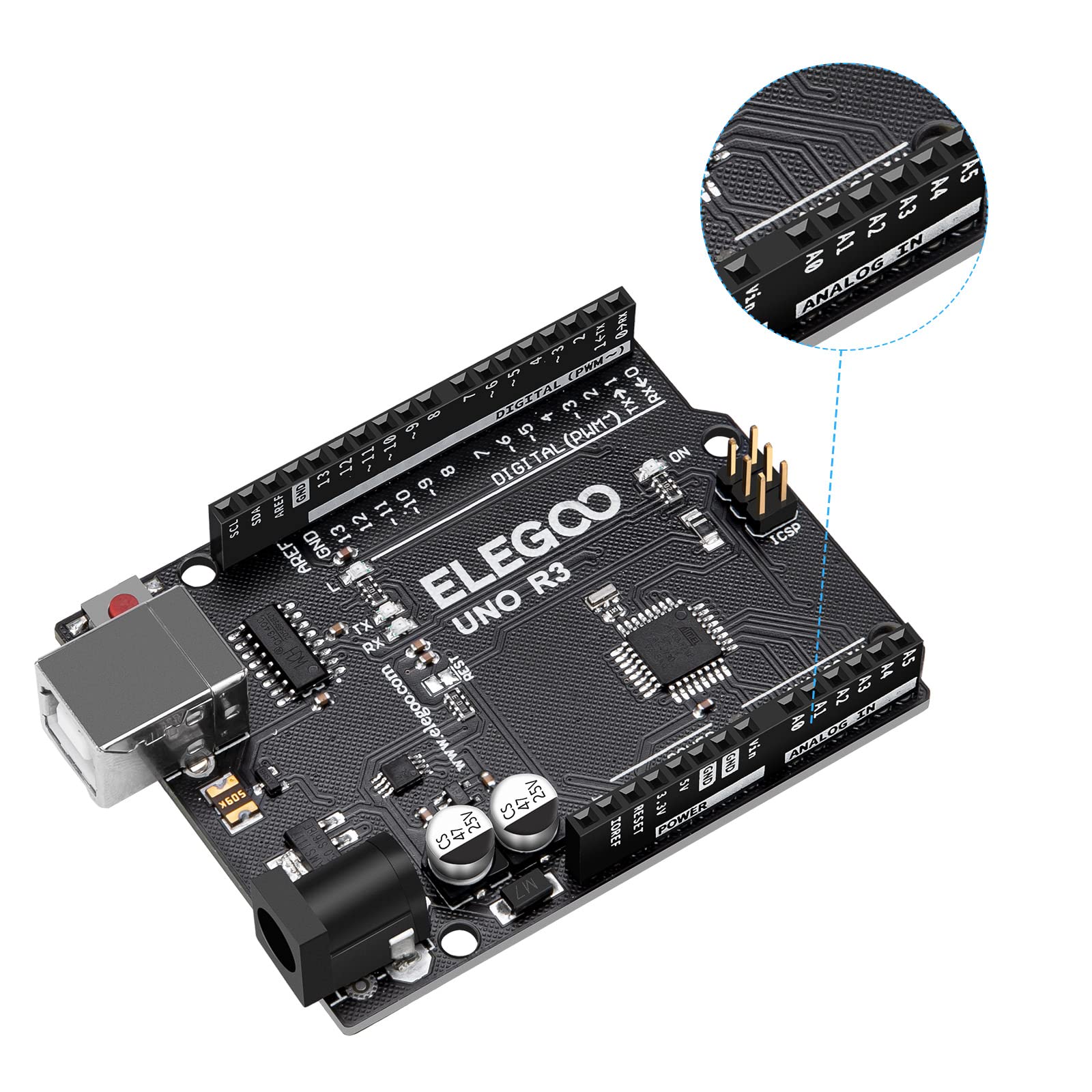 ELEGOO UNO R3 Controller Board ATmega328P with USB Cable Compatible with Arduino IDE