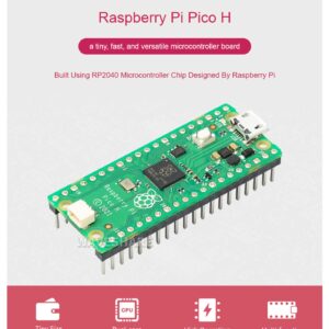 Coolwell Raspberry Pi Pico H Microcontroller Tiny Size Fast Board, Based On Official RP2040 Dual-Core Arm Cortex Processor,Configurable Pin Function