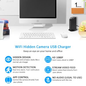 Newwings Home Security Camera with USB Hub Charger, 1080p WiFi Surveillance Camera with Motion Detection, Nanny Cam for Home and Office