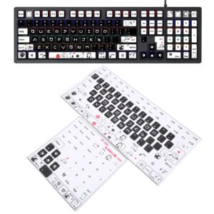 Hilitand Universal Desktop Computer Keyboard Sticker for 84 to 108 Key Keyboard,JP-603 PVC Frosted DIY Mechanical Keyboard Sticker,Gaming Keyboard Keycap Sticker