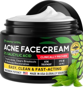 acne medication face cream - made in usa fast acting drug acne treatment for stubborn pimple blackhead whitehead blemish - soothing acne moisturizer for inflammation relief & acne scar prevention 2oz