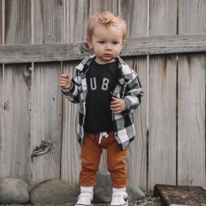 YOKJZJD Infant Toddler Baby Boy Fall Winter Outfits Letter Pullover Sweatshirt Long Sleeve T-Shirt Tops Pants Sweatsuit Clothes Set (Black, 2-3T)