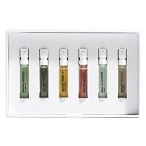 Malin + Goetz Fragrance Discovery Kit, 2 ml Each - Bergamot, Cannabis, Dark Rum, Leather, Strawberry & Vetiver Eau De Parfum - Travel Size Perfume Set, Fragrance Oil Gift Set, Vegan & Cruelty-Free