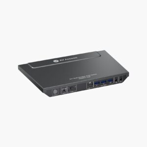 av access kvm switch 2 monitors 2 computers, with usb 3.0 hub – control 2 pcs in dual monitors 4k@60hz in extended or mirror mode, hdmi input, fast switching via front button or keyboard hotkey