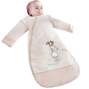 cyuuro baby wearable blanket sleeping bag sack for toddler baby girl boy unisex 3-way zipper baby sleep sack, 100% cotton tog 1.5