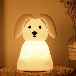 tremdwoto bunny night light for kids, animal night lights 7 color changing lamp, kawaii night light room decor, soft silicone nightlight for baby toddler girl boys,gift