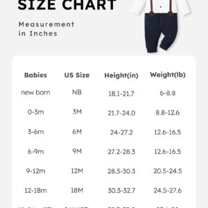 PATPAT Baby Newborn Infant Boys Gender Neutral Long Sleeve Button White Blue Bow Tie Romper Jumpsuit Outfits Clothes Newborn