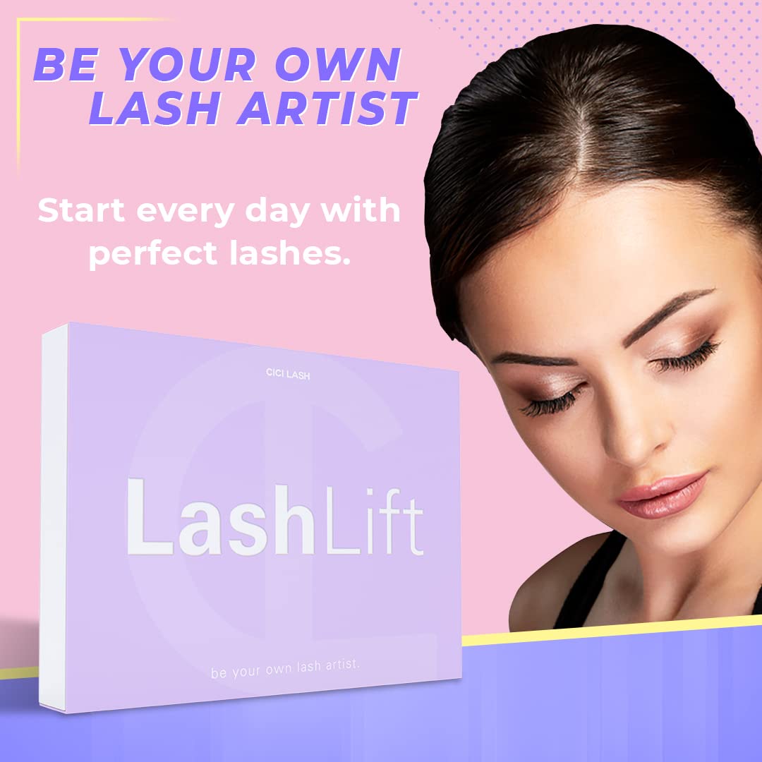 Lash Lift Kit with Keratin by Cici | Instant Perming, Lifting & Curling for Eyelashes | Long Lasting Professional Salon Results for a Supermodel Look | Includes Glue, Supplies and Expert Instructions