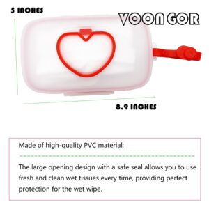 VOONGOR Baby Wipes Dispenser, Wipe Case with 2 Pcs Portable Travel Wipes Pouch, Refillable Diaper Wipes Holder Container with Lids and Sealing Design, Flushable Bathroom Storage Box