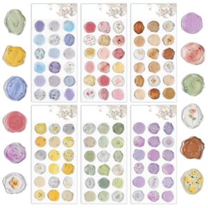 wax seal stickers for wedding envelopes 108 pcs invitation envelope seal sticker premade for baby shower birthday bridal shower,clear crystal style with love floral botanical theme,self adhesive