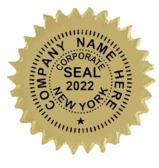 Corporate Seal Gold Foil Labels - Corp, LLC, and NFP Stickers (Customized with Your Business Information) (Corp)