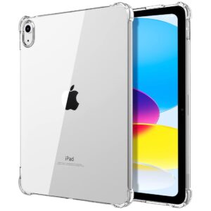 timovo case for ipad 10th generation clear, ipad 10 case 2022 (10.9 inch), slim & light weight tpu protective clear ipad case with raised edge and transparent back, clear