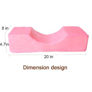 ZhangHome Eyelash Extension Pillow for Beauty Salon, Suitable for Supporting and Protecting Neck When Eyelash Extensions, Comfortable Velvet Beauty Memory U-Shaped Sponge Pillow (Pink)