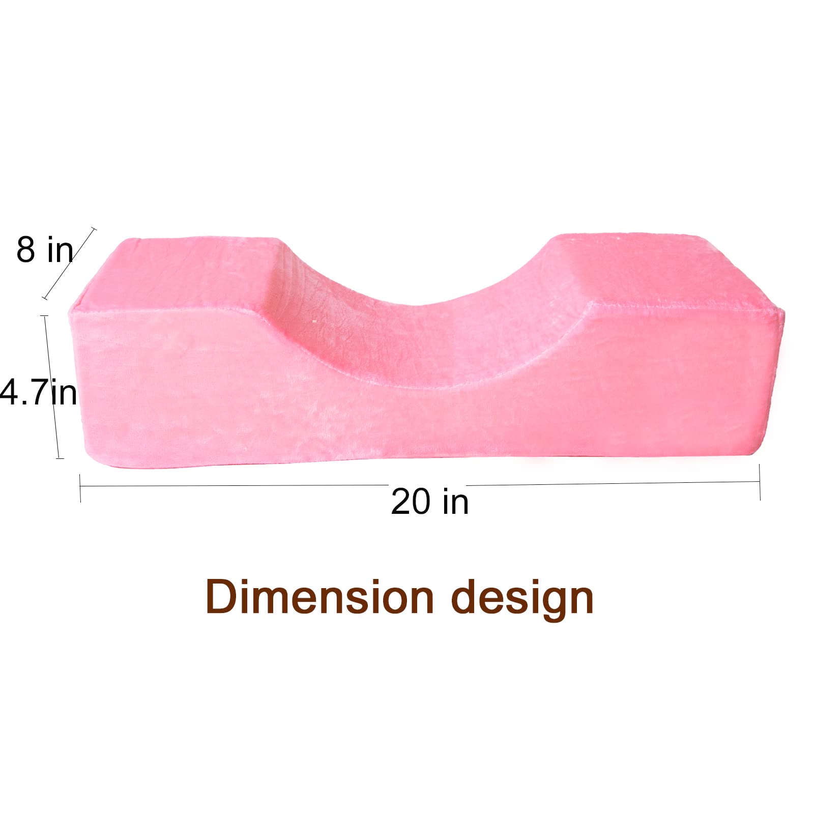 ZhangHome Eyelash Extension Pillow for Beauty Salon, Suitable for Supporting and Protecting Neck When Eyelash Extensions, Comfortable Velvet Beauty Memory U-Shaped Sponge Pillow (Pink)