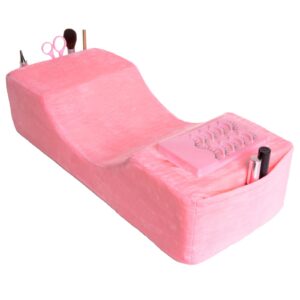 zhanghome eyelash extension pillow for beauty salon, suitable for supporting and protecting neck when eyelash extensions, comfortable velvet beauty memory u-shaped sponge pillow (pink)