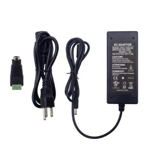 ultrapoe ul listed dc 12v 5a power adapter, ac100~240v 50/60hz to dc output 12v power supply, 5.5mm x 2.5mm plug, for led light bar, dvr, nvr, high power camera