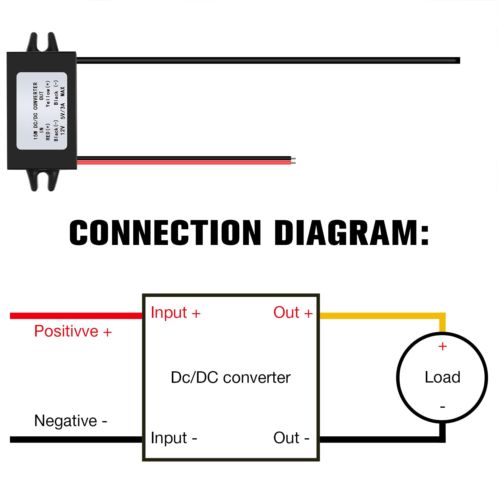 12V to 5V DC Converter Buck Module USB Output Power Adapter DC Power Adapter Converter DC to DC Regulator Car Power Converter(8 Pieces)