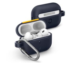 caseology nano pop for airpods pro 2 case [keychain carabiner included] designed for airpods pro 2nd generation (2022)(2023) - blueberry navy